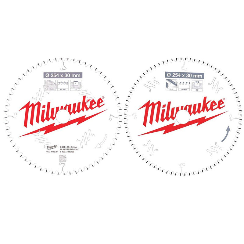 Milwaukee 4932479576 CSB 254mm x 30mm Circular Saw Blades for Mitre Sa ...